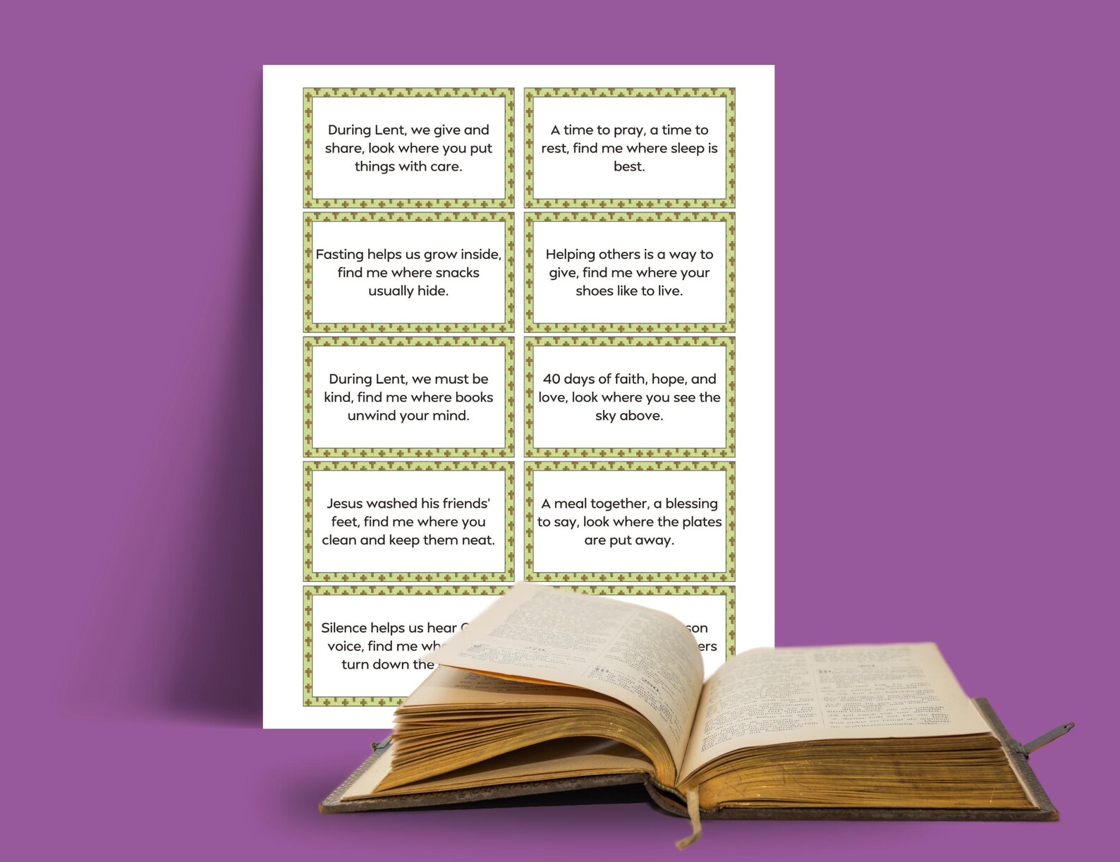 Lent Indoor Scavenger Hunt, Lent Games, Kids Lent Activities, Catholic ...