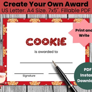 Cookie Contest Award Certificates, Christmas Cookie Decorating Party ...