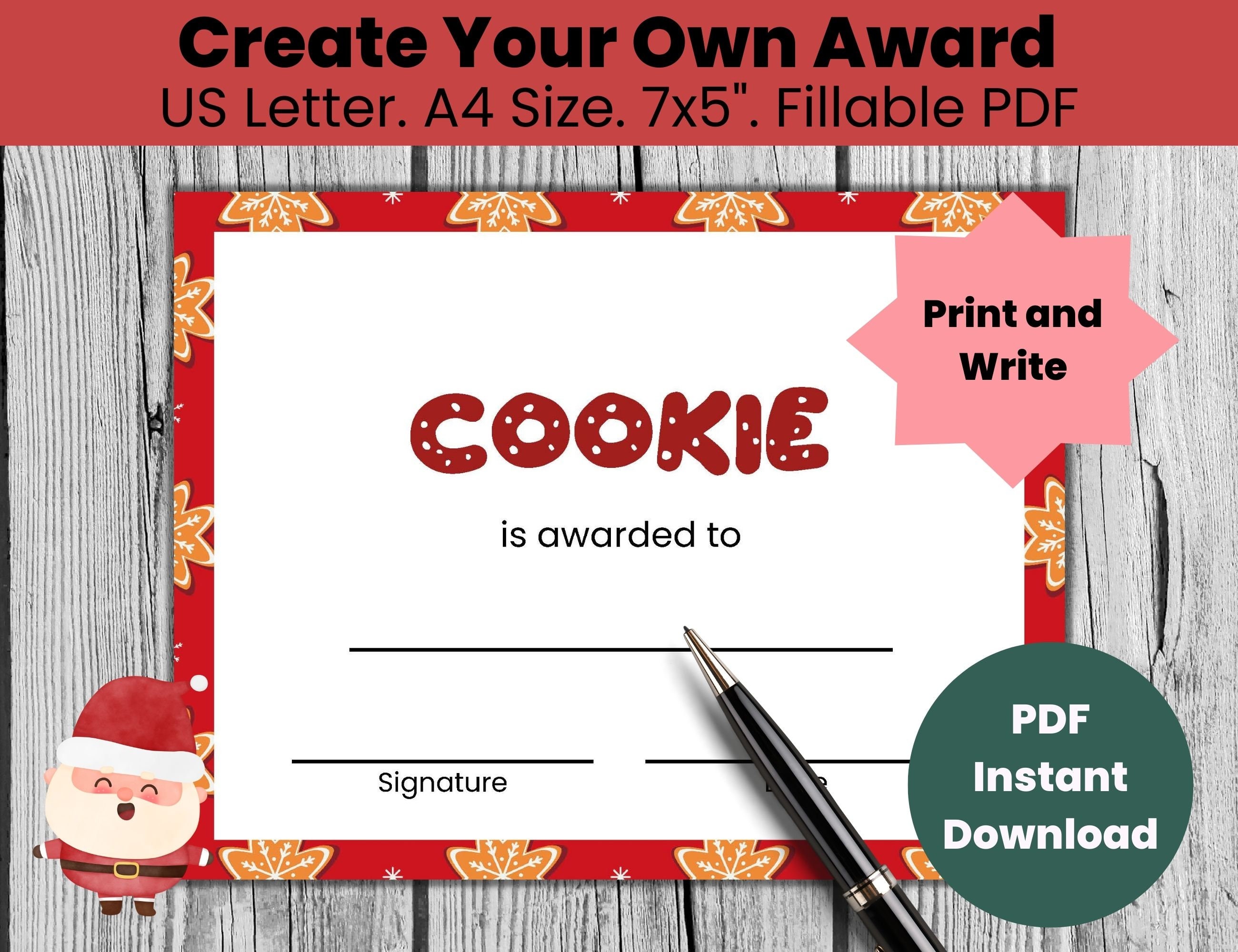 Cookie Contest Award Certificates, Christmas Cookie Decorating Party ...