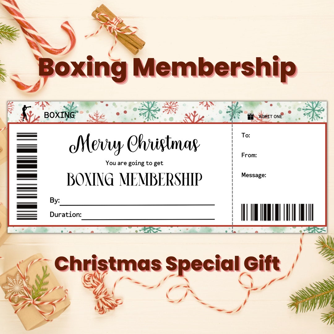 Custom Christmas Boxing Membership Gift Coupon Template, Boxing Gifts ...