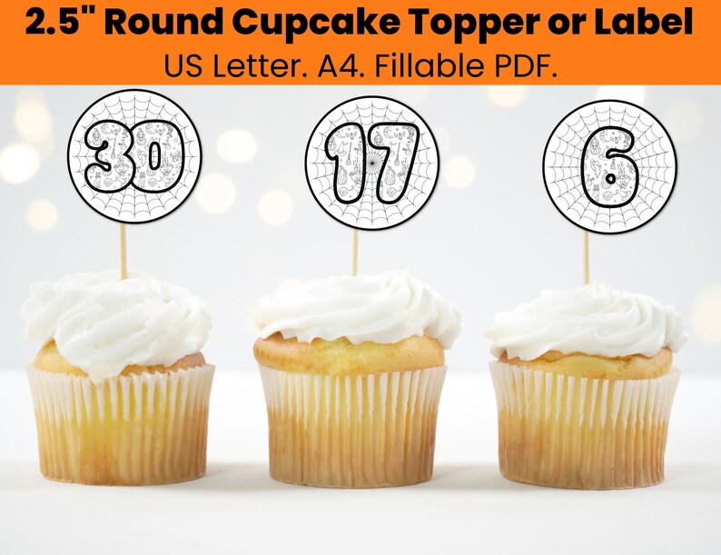 Halloween Cake Walk Game in Black and White, Halloween Cupcake Topper ...