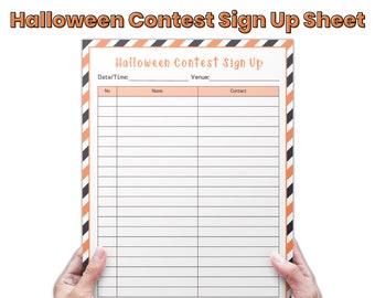 Printable Halloween Party Sign up Sheet, Fun Halloween Kids Party ...
