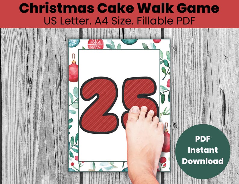 Christmas Cake Walk Game, Cake Walk Floor Numbers, Christmas Cupcake ...