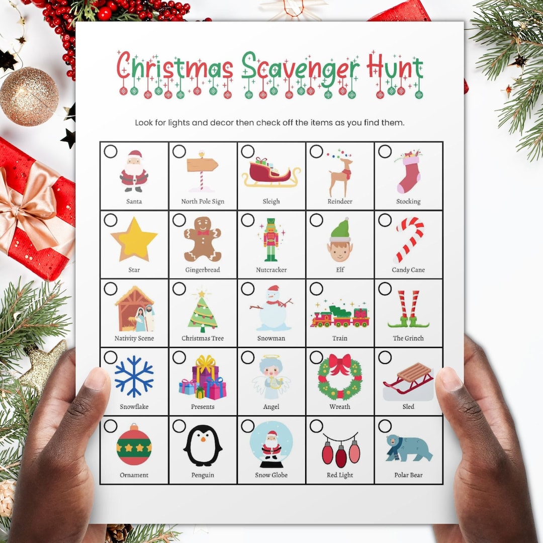 Christmas Light Scavenger Hunt Around Town, Fun Christmas Games for ...