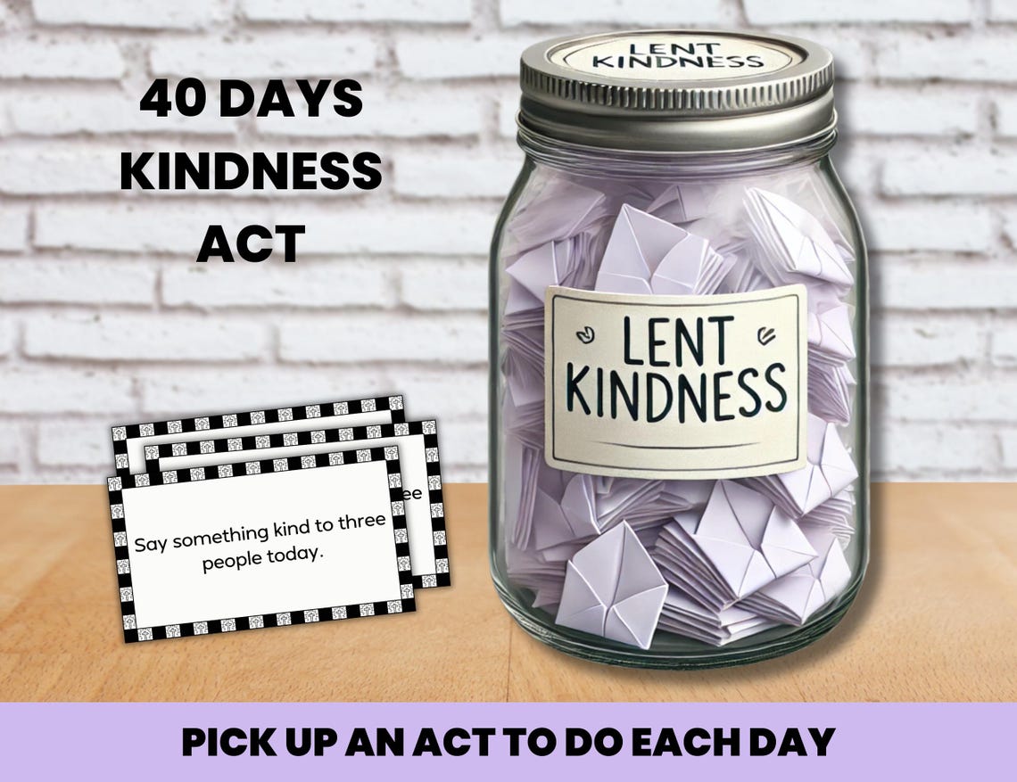 40 Day Random Acts of Kindness for Lent Activities for Kids, Catholic ...