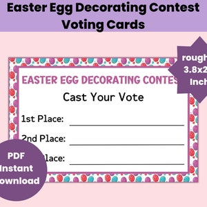 Easter Egg Decorating Contest Winner Award Certificates and Voting ...