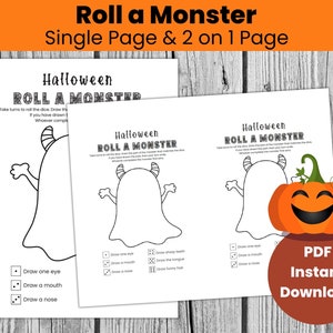 Fun Halloween Dice Game Bundle, Printable Halloween Party Game, Candy ...