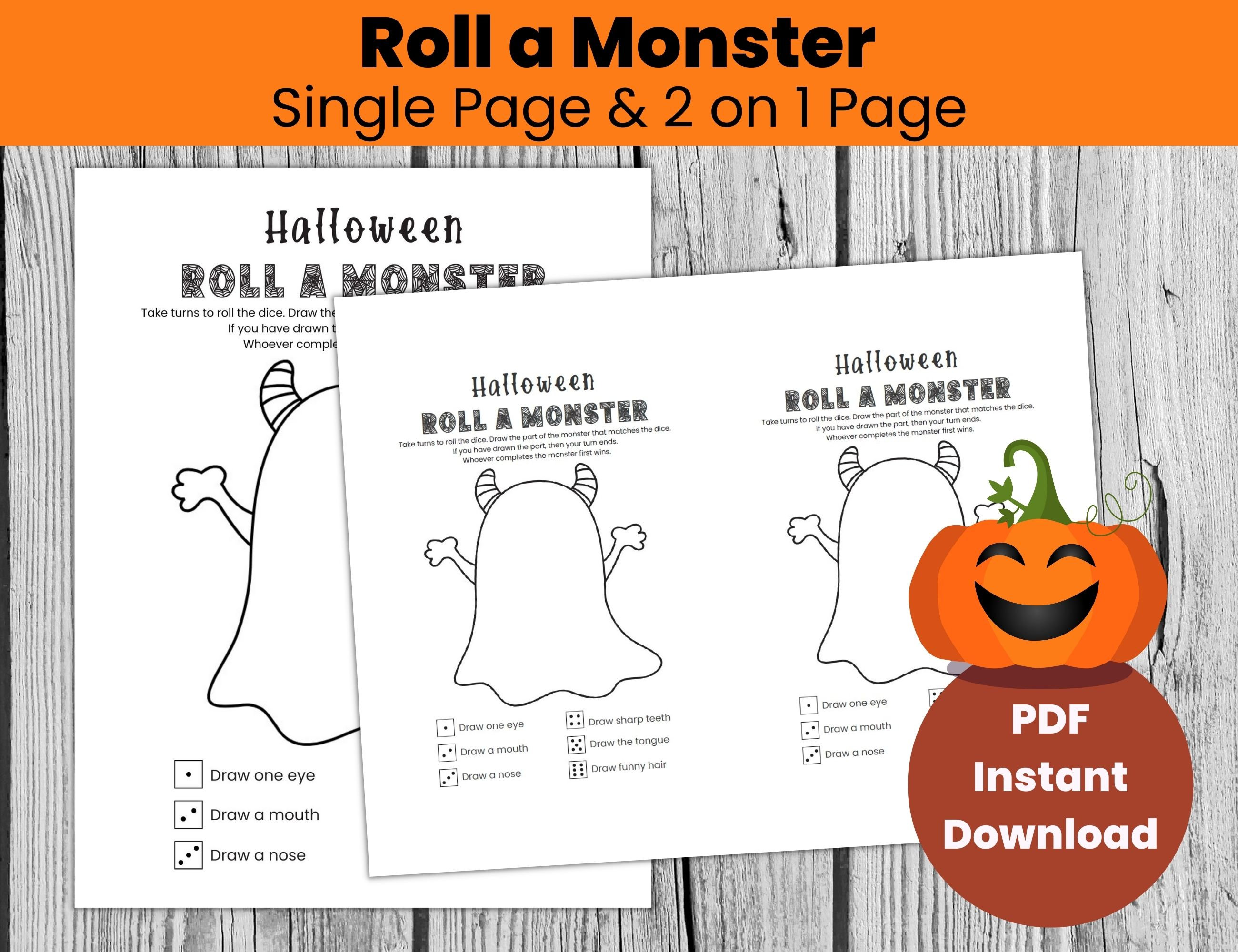 Fun Halloween Dice Game Bundle, Printable Halloween Party Game, Candy ...