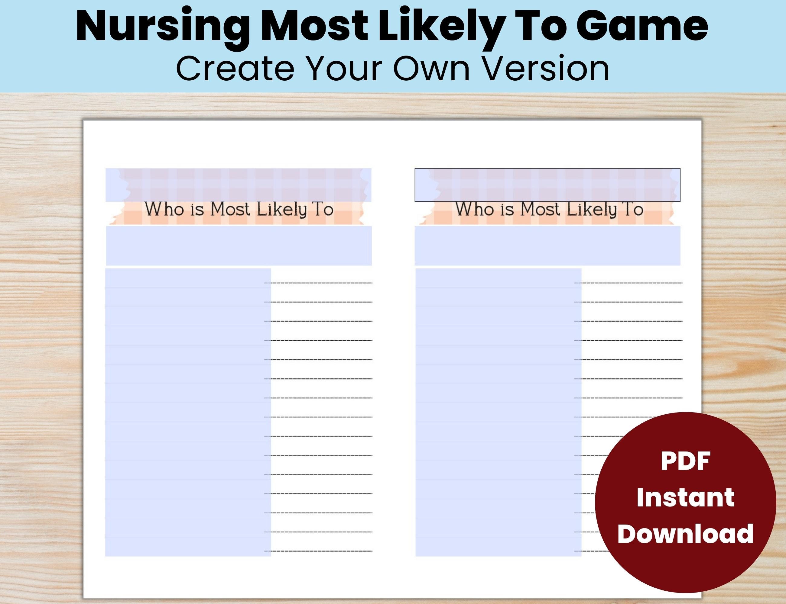 Most Likely to Game and Superlative Award Certificates for Nursing ...