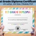 First Grade Diploma Certificate Template, Custom Printable 1st Grade ...