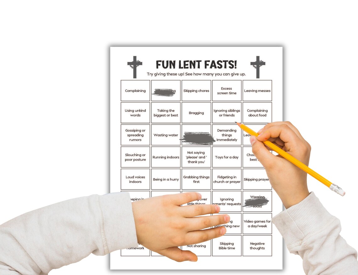 40 Day Lent Fasting Ideas for Kids, Lent Fast, Fasting Tracker, Lent ...