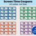Screen Time Coupons for Kids and Teens, Screen Time Bucks, Earn Screen ...