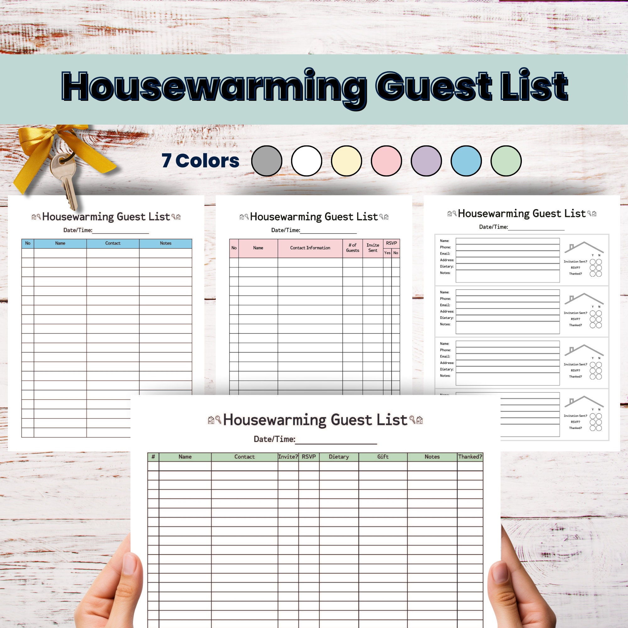 Housewarming Party Guest List Template Bundle, Guest List Tracker - Etsy