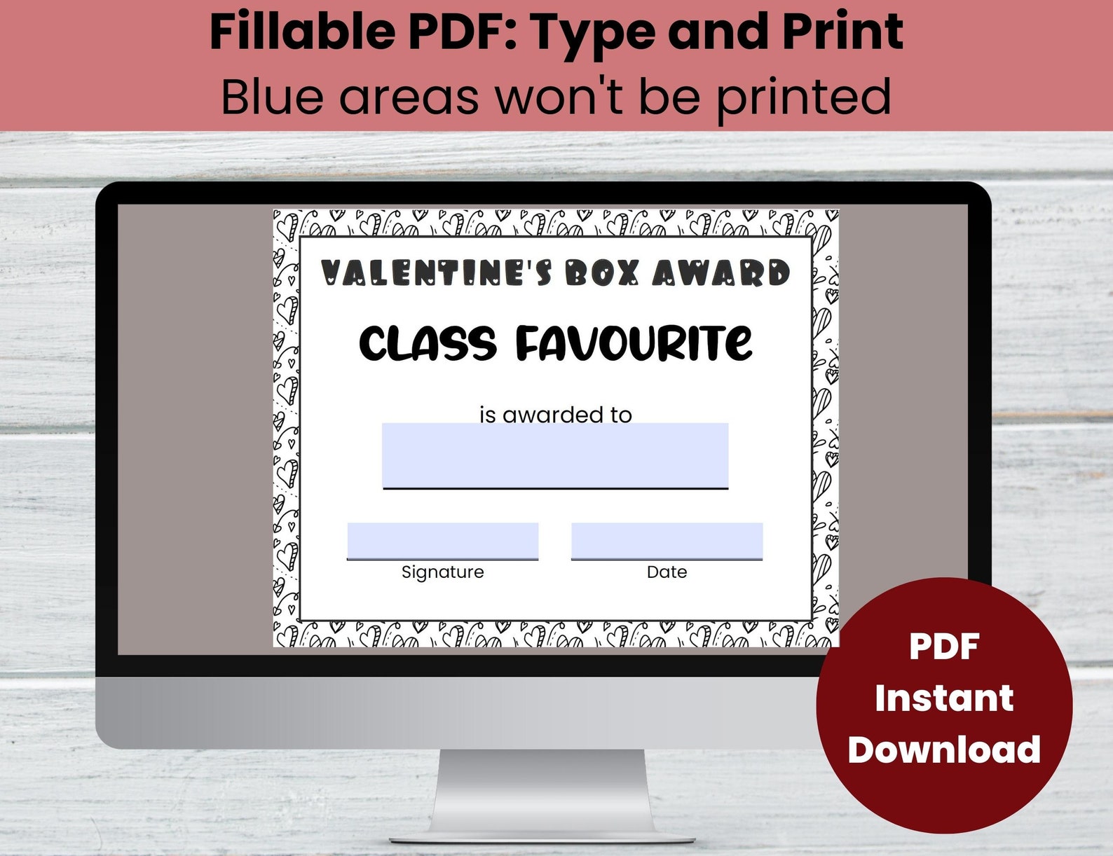 Black and White Valentines Box Contest Kit for Class and Valentines ...