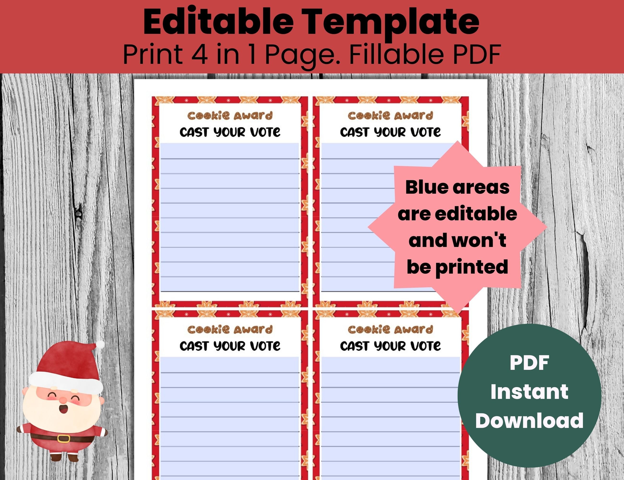Cookie Voting Ballot Template for Cookie Contest, Cookie Exchange Vote ...