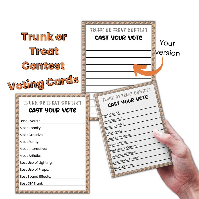 Trunk or Treat Voting Ballot - Etsy
