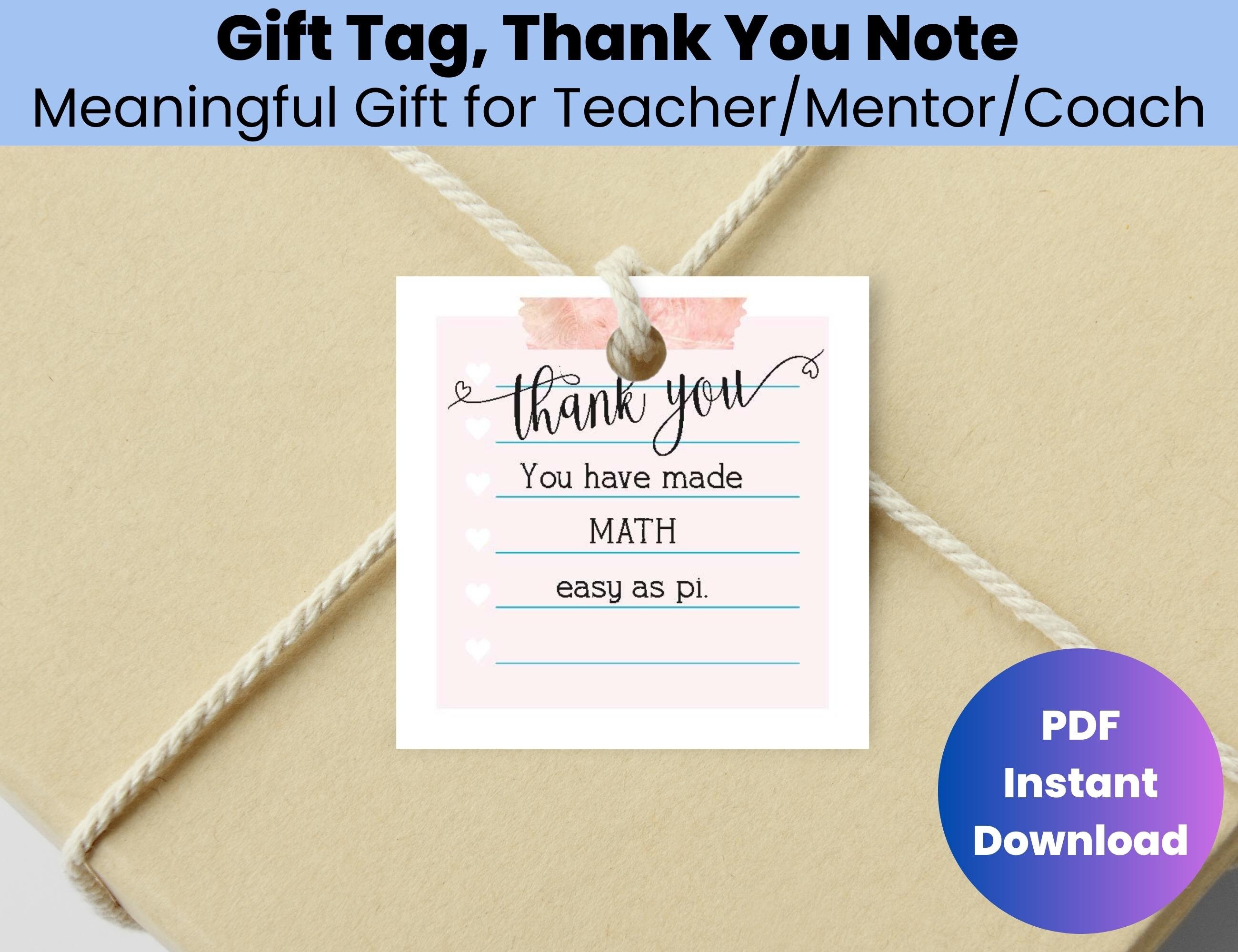 Math Teacher Appreciation Week Gift Tags Printable, Teacher ...