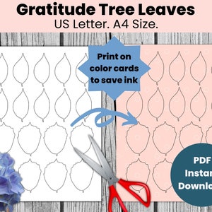 Gratitude Tree Printable Template, Gratitude Tree Leaves Craft ...