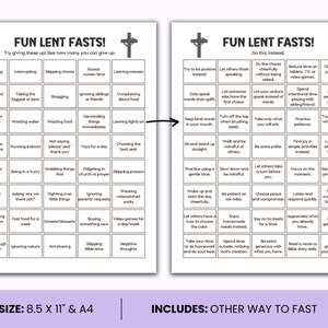 40 Day Lent Fasting Ideas for Kids, Lent Fast, Fasting Tracker, Lent ...