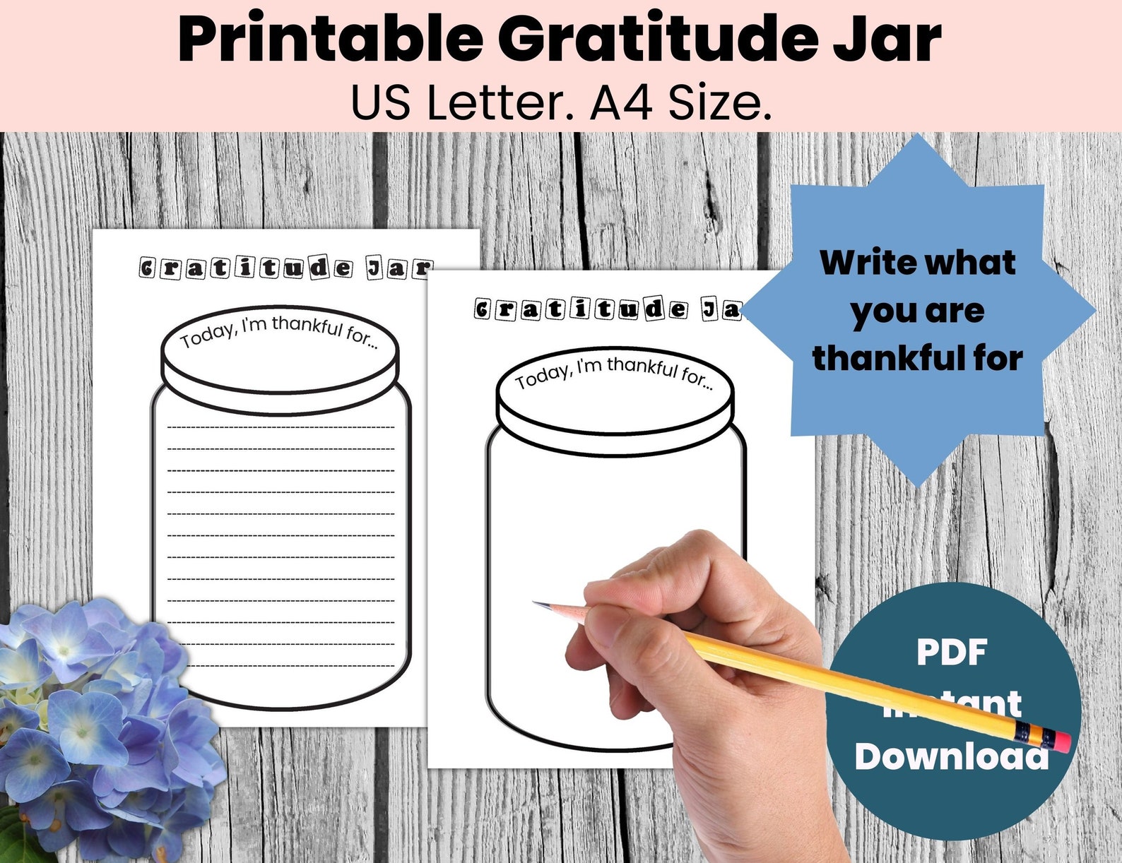 Printable Gratitude Jar for Kids, Gratitude Cards, Gratitude Jar Label ...
