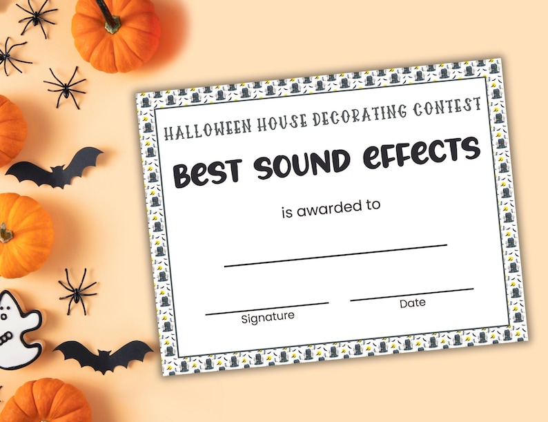 Halloween House Decorating Contest Award Certificates, Fall Halloween ...