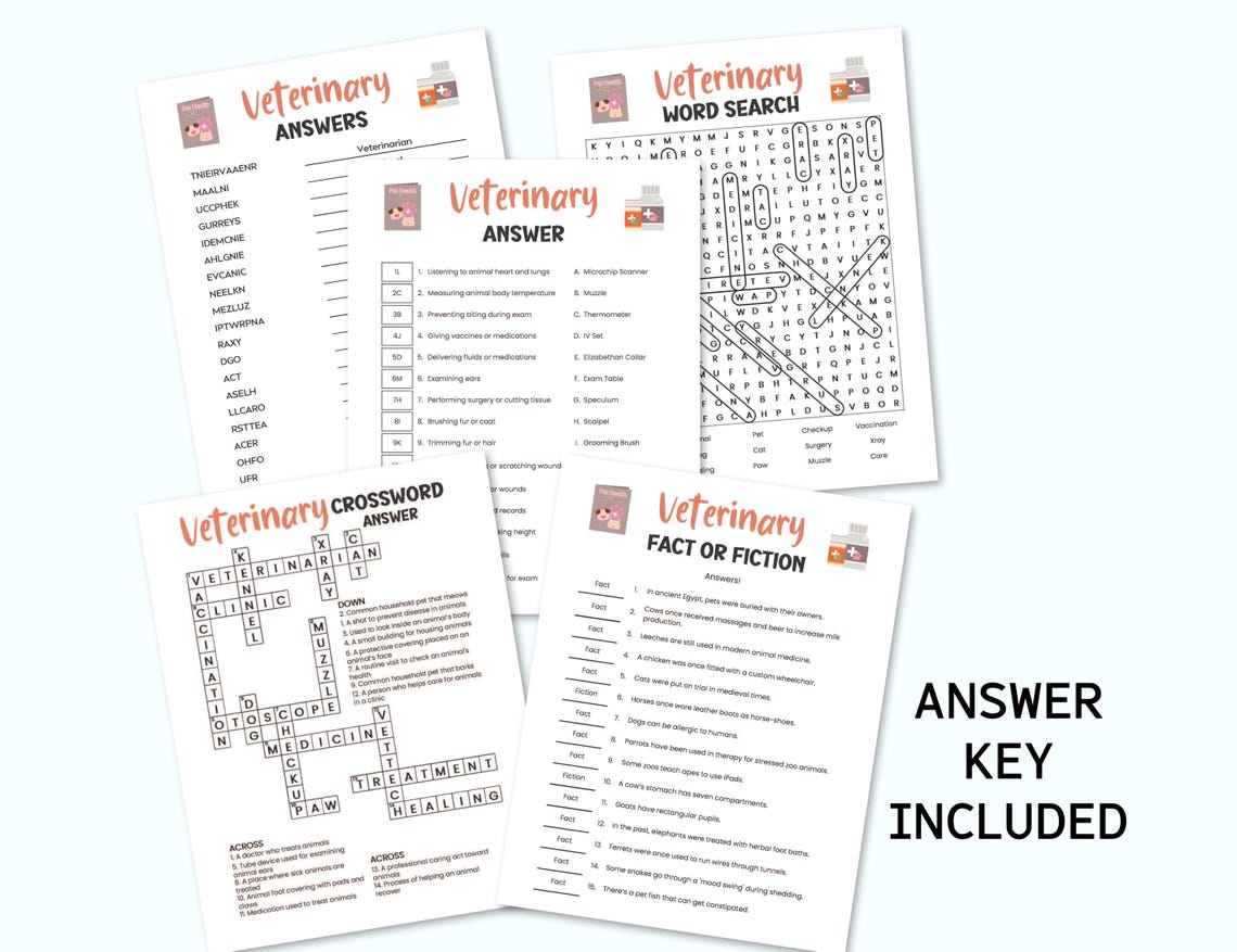 Vet Med Party Games Bundle, Vet Tech Week Work Party Games, Vet School ...