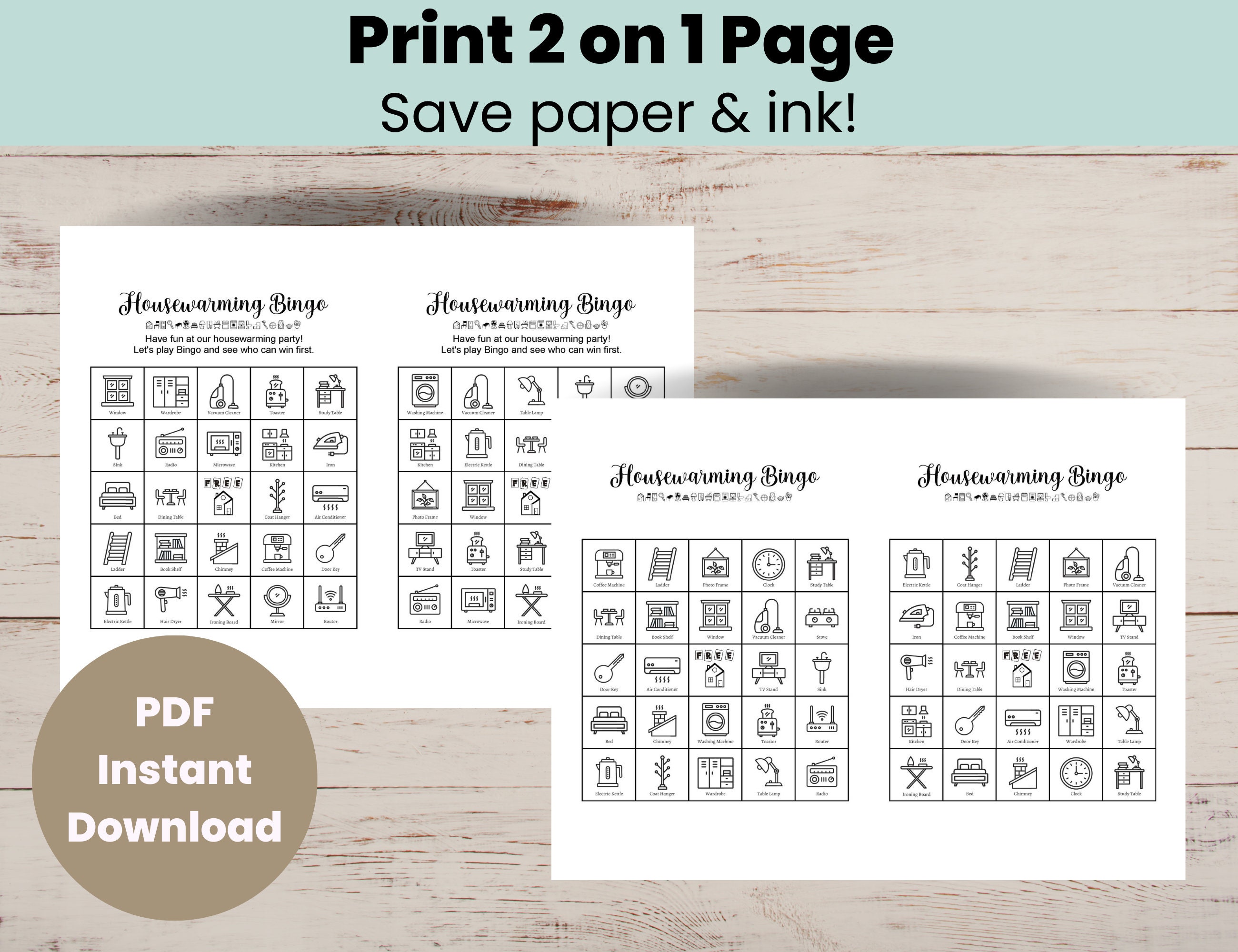 Housewarming Coloring Bingo for Housewarming Party, House Warming Game ...