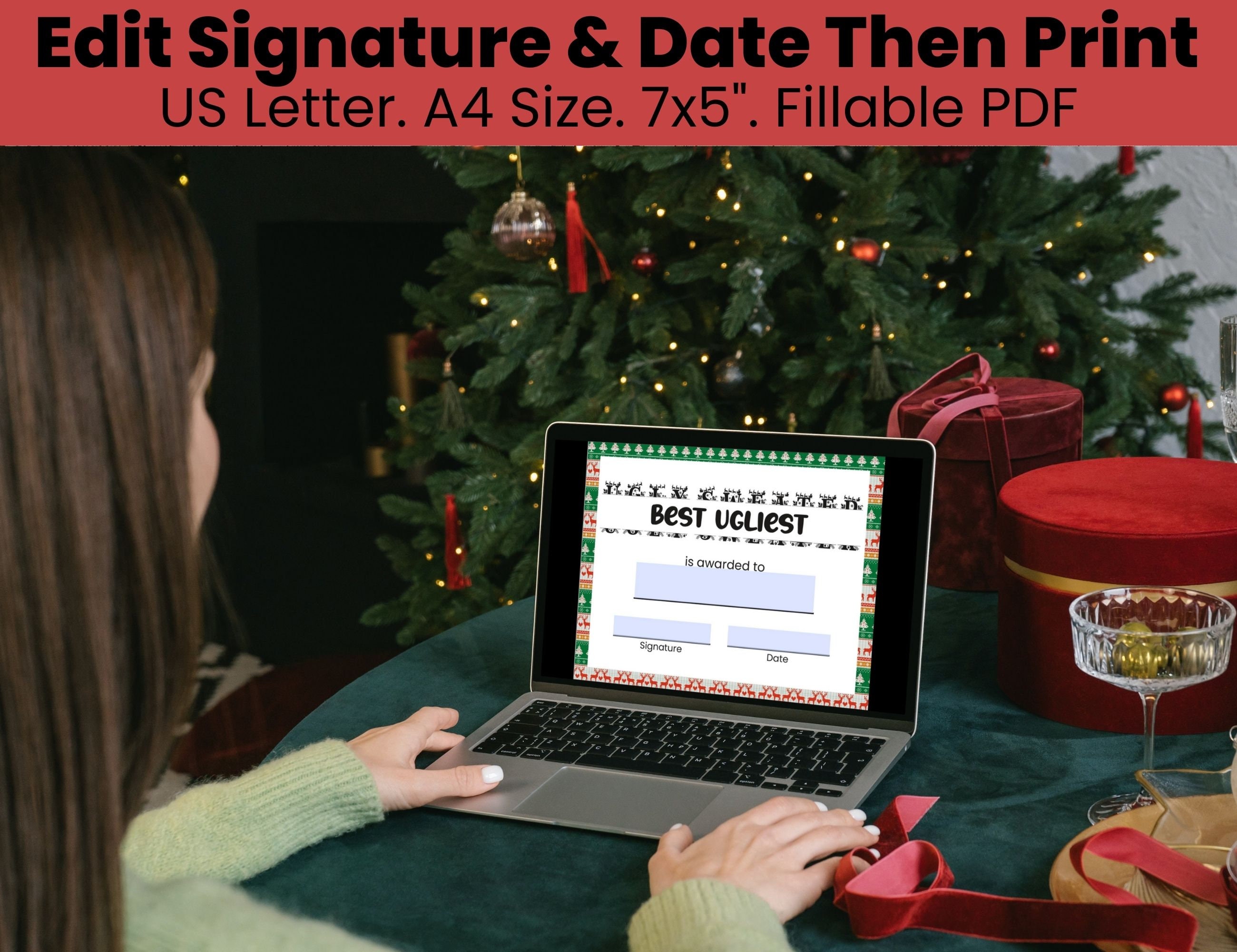 Ugly Sweater Award Certificates, Ugly Sweater Party Award Template ...