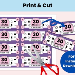 Screen Time Coupons for Kids and Teens, Screen Time Bucks, Earn Screen ...