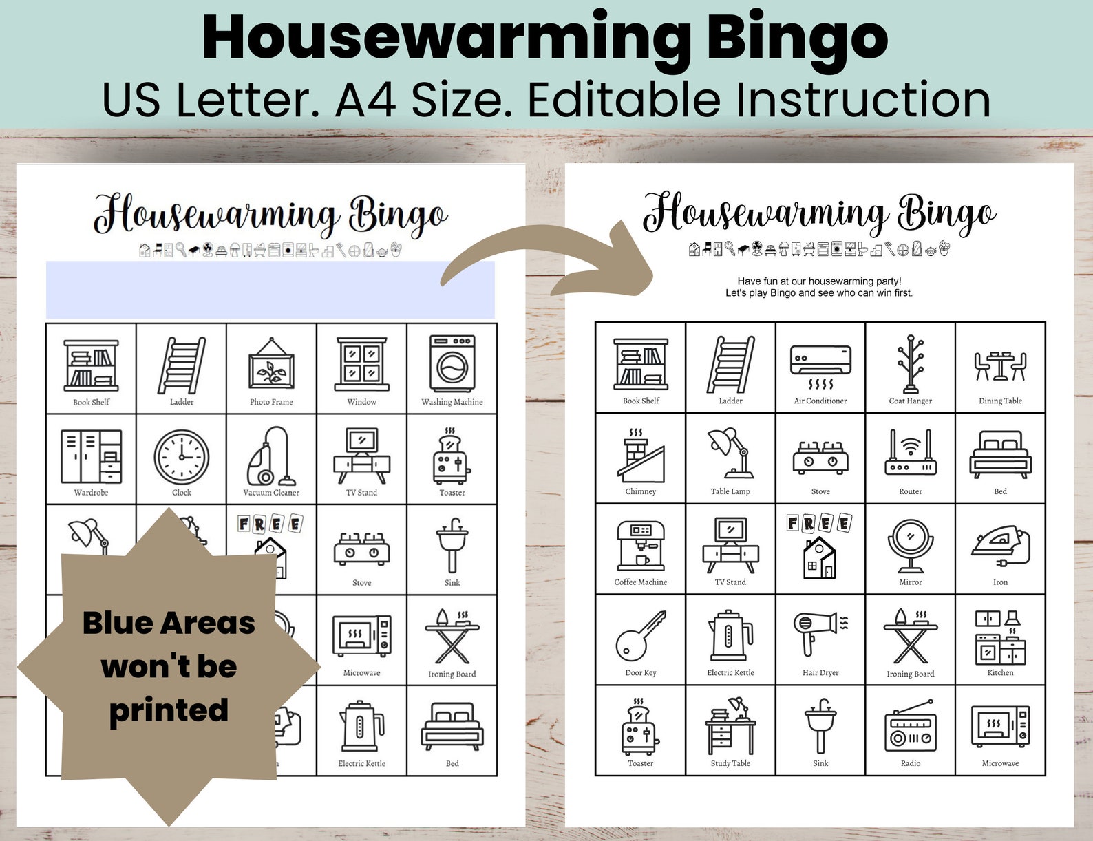 Housewarming Coloring Bingo for Housewarming Party, House Warming Game ...