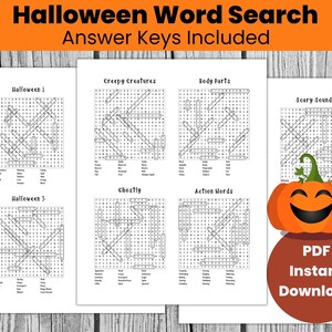 Printable Halloween Word Search Puzzle, Halloween Party Game Ideas ...