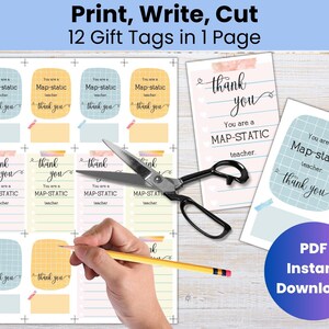 Geography Teacher Appreciation Week Gift Tags Printable, Teacher ...