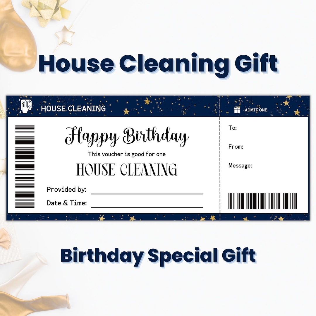 House Cleaning Gift Coupon Template, Custom Cleaning Service Happy ...