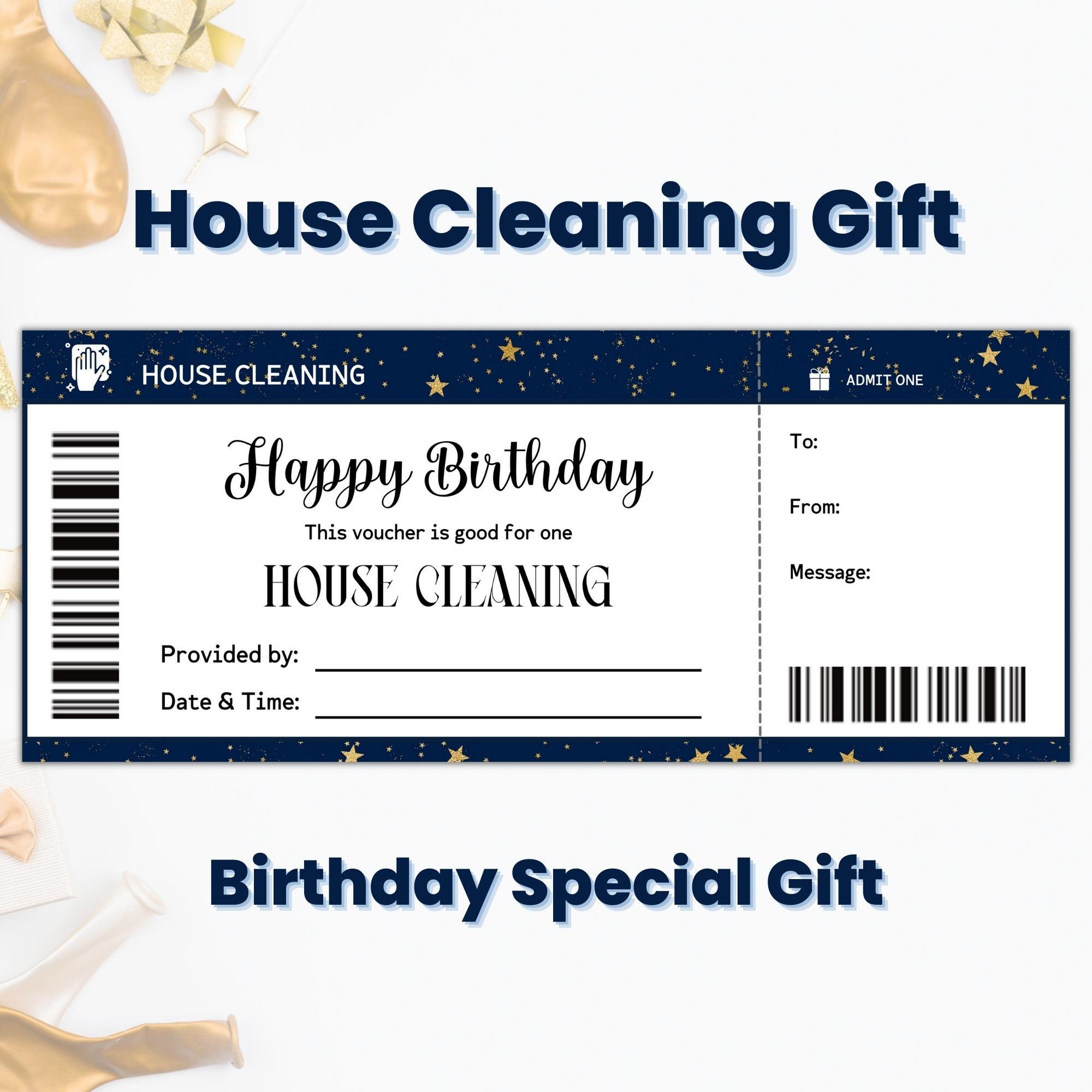 House Cleaning Gift Coupon Template, Custom Cleaning Service Happy ...