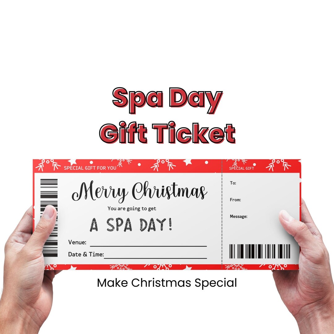 Christmas Spa Day Gift Voucher Template Editable, Personalized Spa Gift ...
