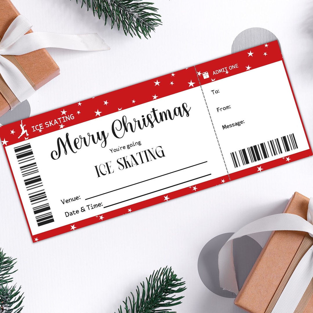 Personalized Christmas Ice Skating Gift Certificate for Boys, Christmas ...