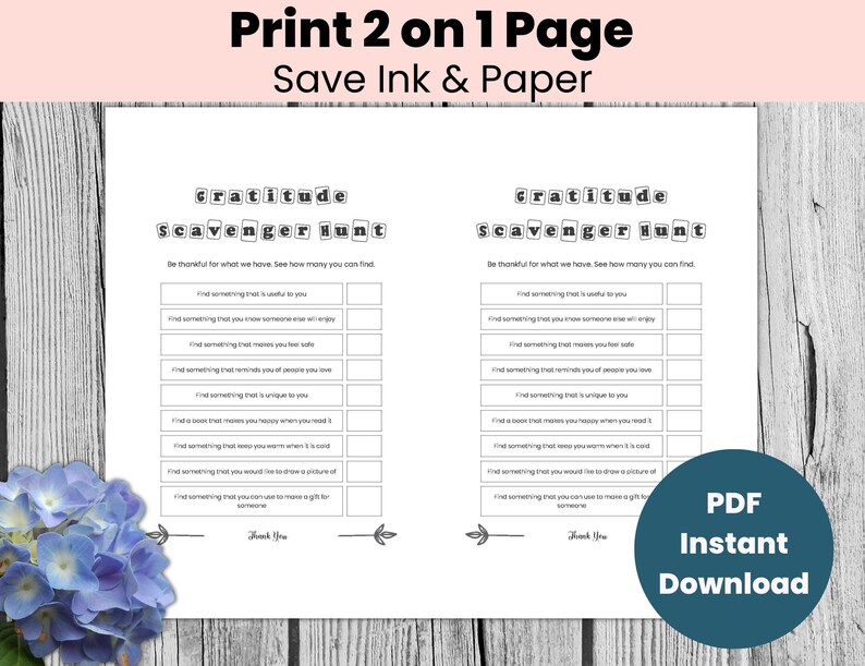 Printable Gratitude Scavenger Hunt for Kids Indoor, Thankful Activities ...