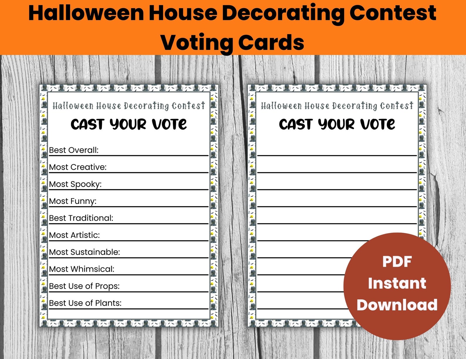 Halloween House Decorating Contest Award Certificates and Halloween ...