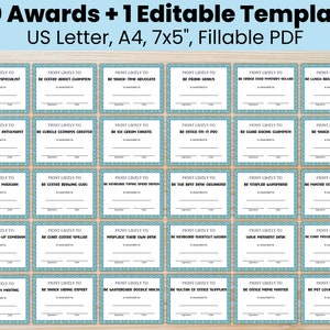 Most Likely to Award Certificates for Office Party Games, Superlative ...