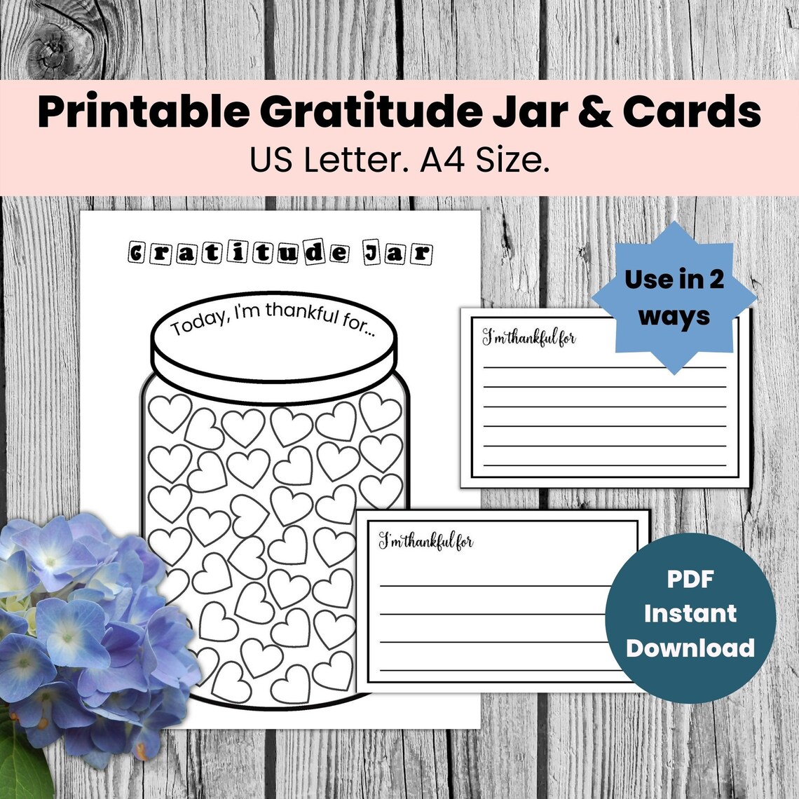 Printable Gratitude Jar for Kids, Gratitude Cards, Gratitude Jar Label ...