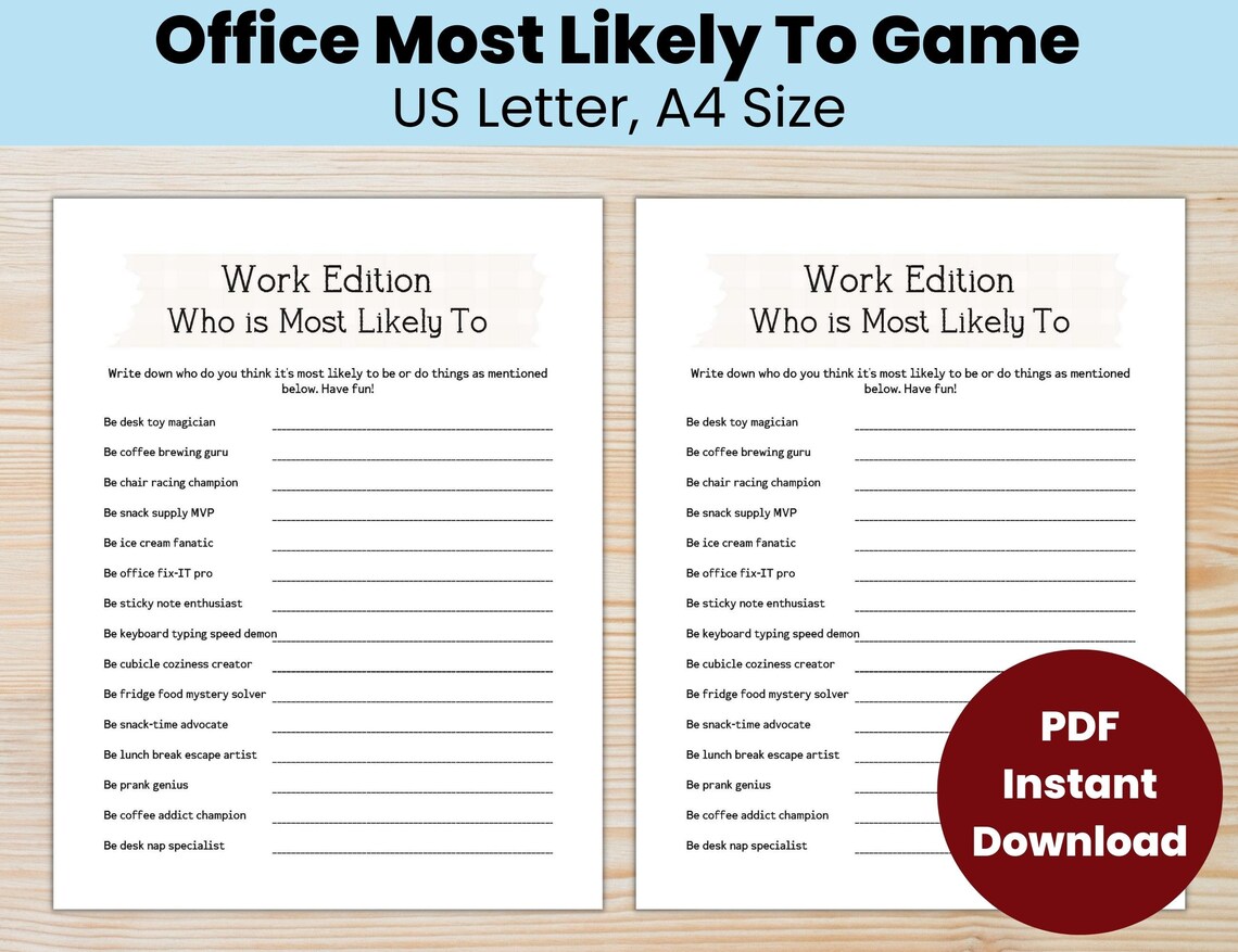Most Likely to Game, Office Party Games, Team Building Games, Workplace ...