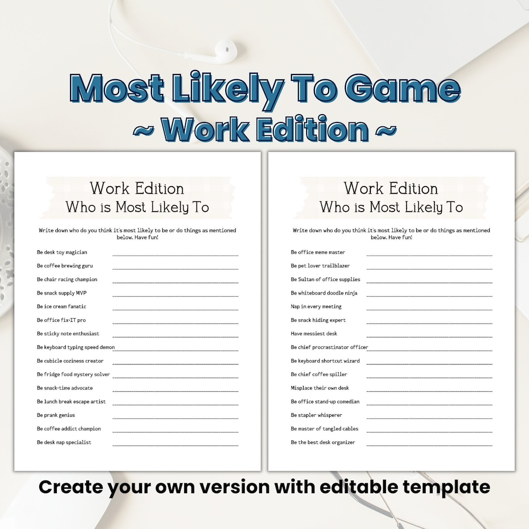 Most Likely to Game, Office Party Games, Team Building Games, Workplace ...