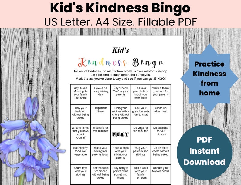 Kindness Bingo for Class, Personalized Bingo for Kids, Kindness ...