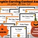 Pumpkin Carving Award Certificates, Pumpkin Contest Ballot Cards ...
