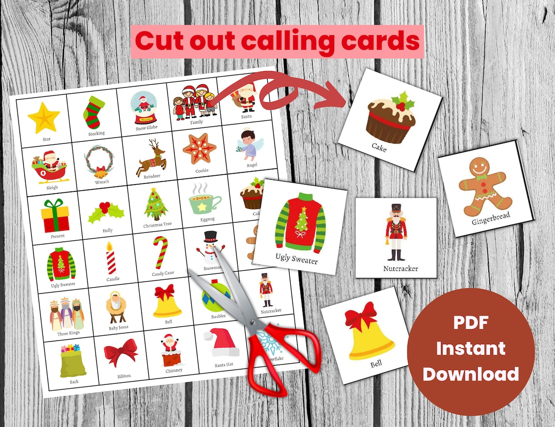 Christmas Bingo Cards Printable Christmas Party Games Ideas - Etsy