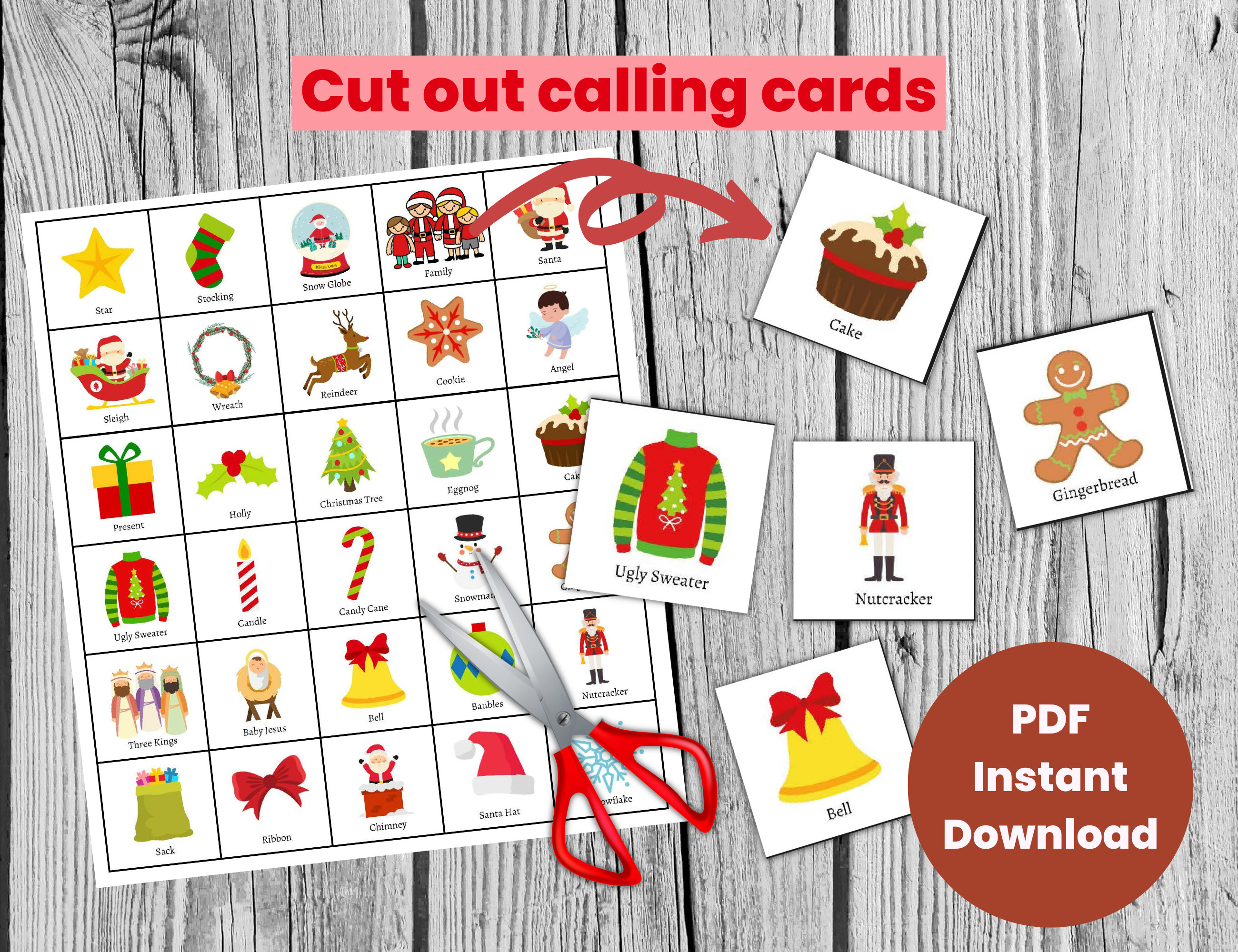 Christmas Bingo Cards Printable, Christmas Party Games Ideas for Group ...