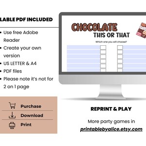 Chocolate Theme Party Games Bundle, Chocolate Games, Ladies Night Games ...