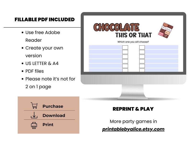 Chocolate Theme Party Games Bundle, Chocolate Games, Ladies Night Games ...