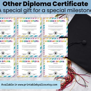 First Grade Diploma Certificate Template, Custom Printable 1st Grade ...