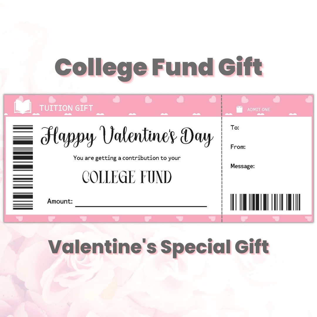 Personalized Valentines Day College Fund Gift Certificate Template ...